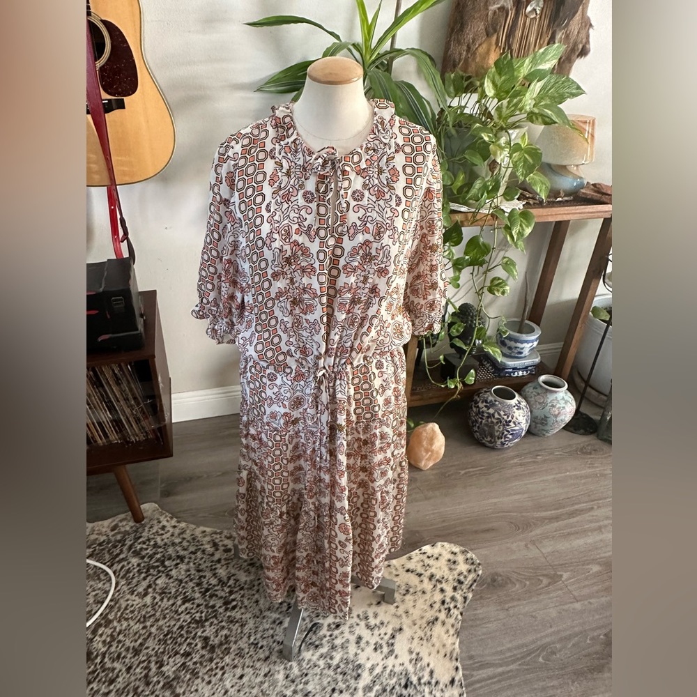 Tory Burch Silk Serena Dress Hicks Garden Printed Siz… - Gem